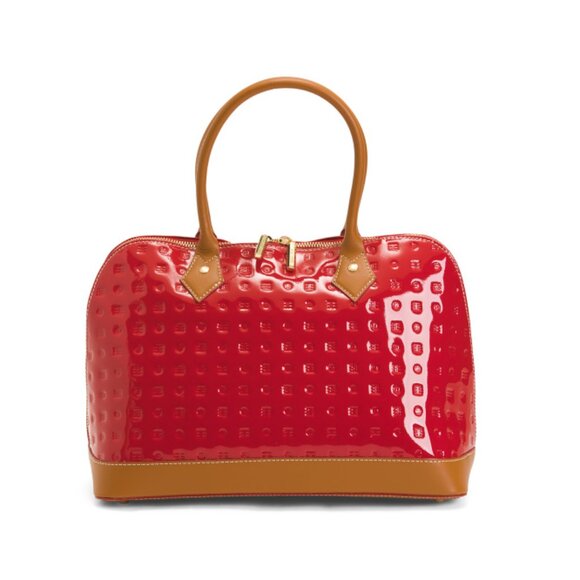 Arcadia | Bags | Arcadia Red Made In Italy Patent Leather Dome Satchel ...